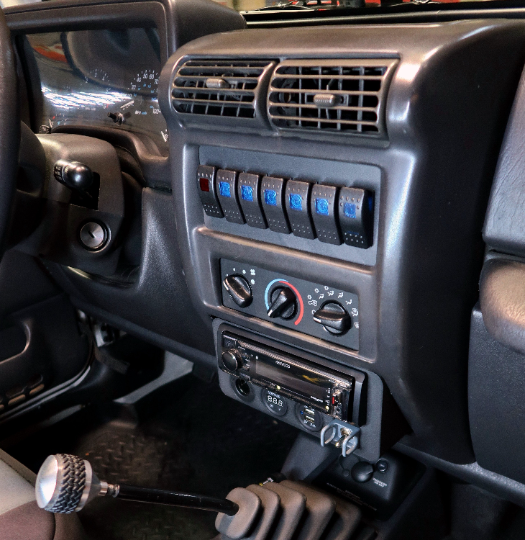 97-02 Jeep TJ Radio Delete Switch Panel Fits 7 Carling Switches ...