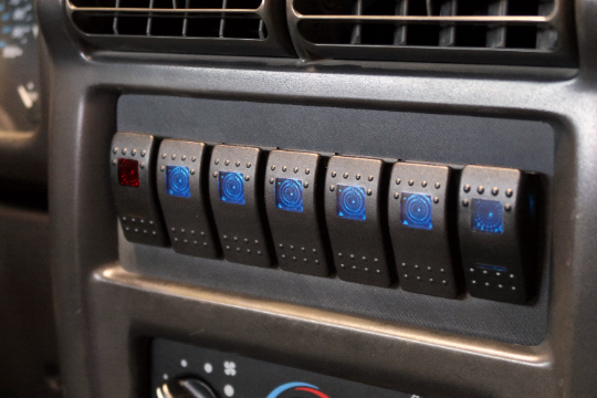 97-02 Jeep TJ Radio Delete Switch Panel Fits 7 Carling Switches ...
